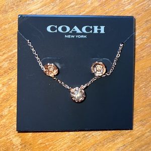 Coach | Jewelry | Coach Rose Gold Brand New Necklace And Earring Set ...
